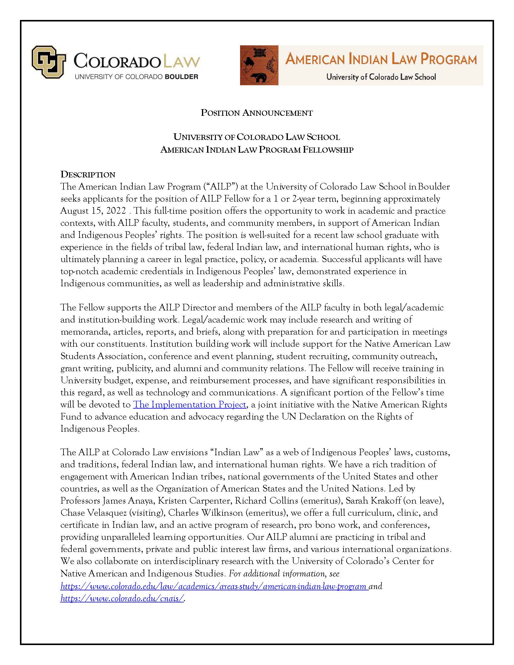 Project-Affiliated Position Announcement – The Implementation Project