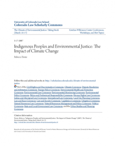 Indigenous Peoples and Environmental Justice: The Impact of Climate ...